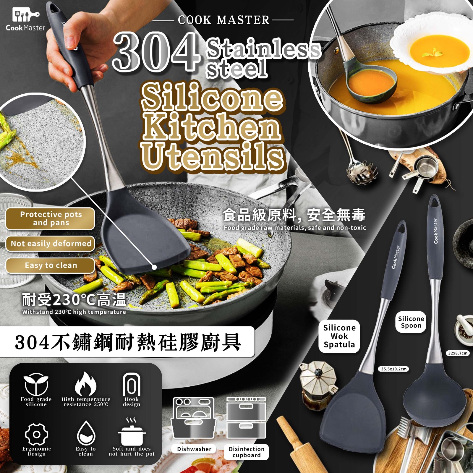[訂]美國Cook Master 304不鏽鋼矽膠廚具 - Hollystar International Ltd